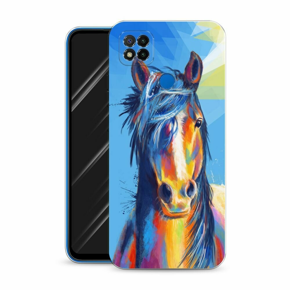 Чехол на Xiaomi Redmi 9C / Сяоми Редми 9C с принтом "Лошадь арт 3" — фото 1