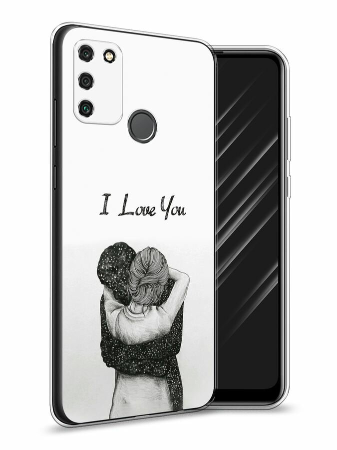 Силиконовый чехол на Honor 9A / Хонор 9А с принтом I love you 1