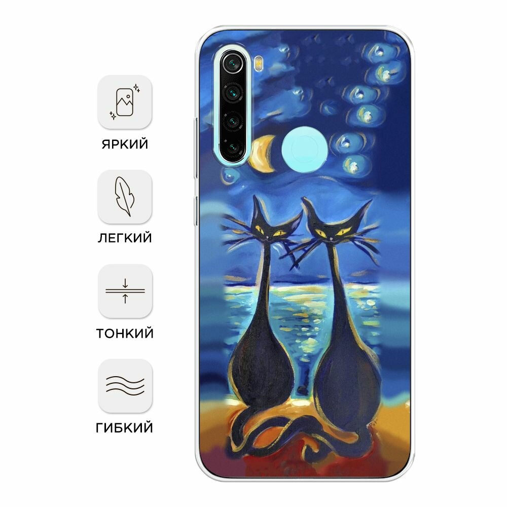 Чехол на Xiaomi Redmi Note 8 / Сяоми Редми Нот 8 с принтом "Влюбленные котики 7" — фото 1