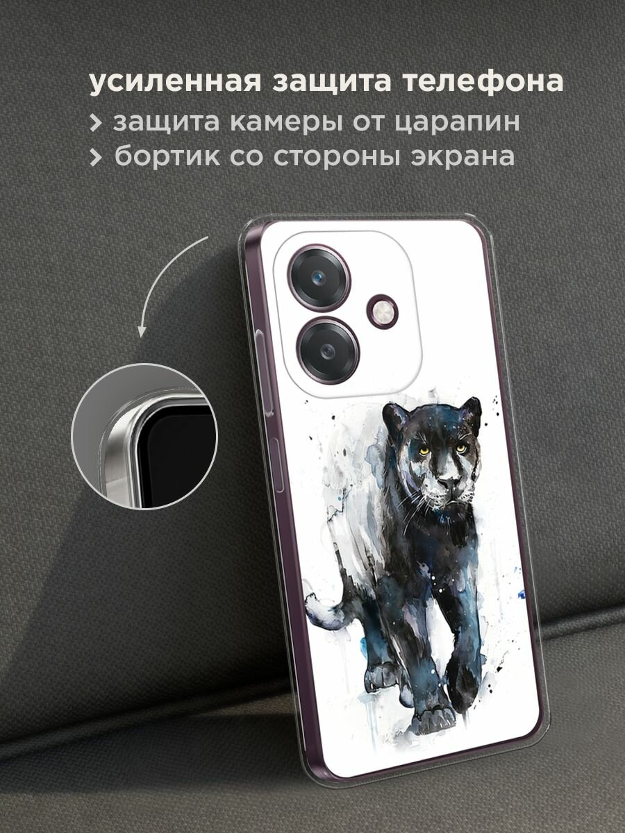 Чехол на Oppo A3/A3x / Оппо А3/A3x с принтом "Пантера арт 3" — фото 1