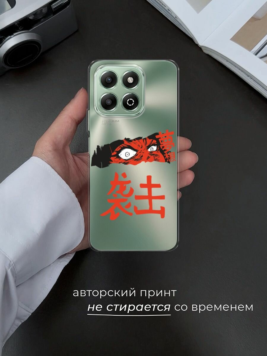 Чехол на Honor X6b / Хонор X6b с принтом "Anime attack", прозрачный — фото 1