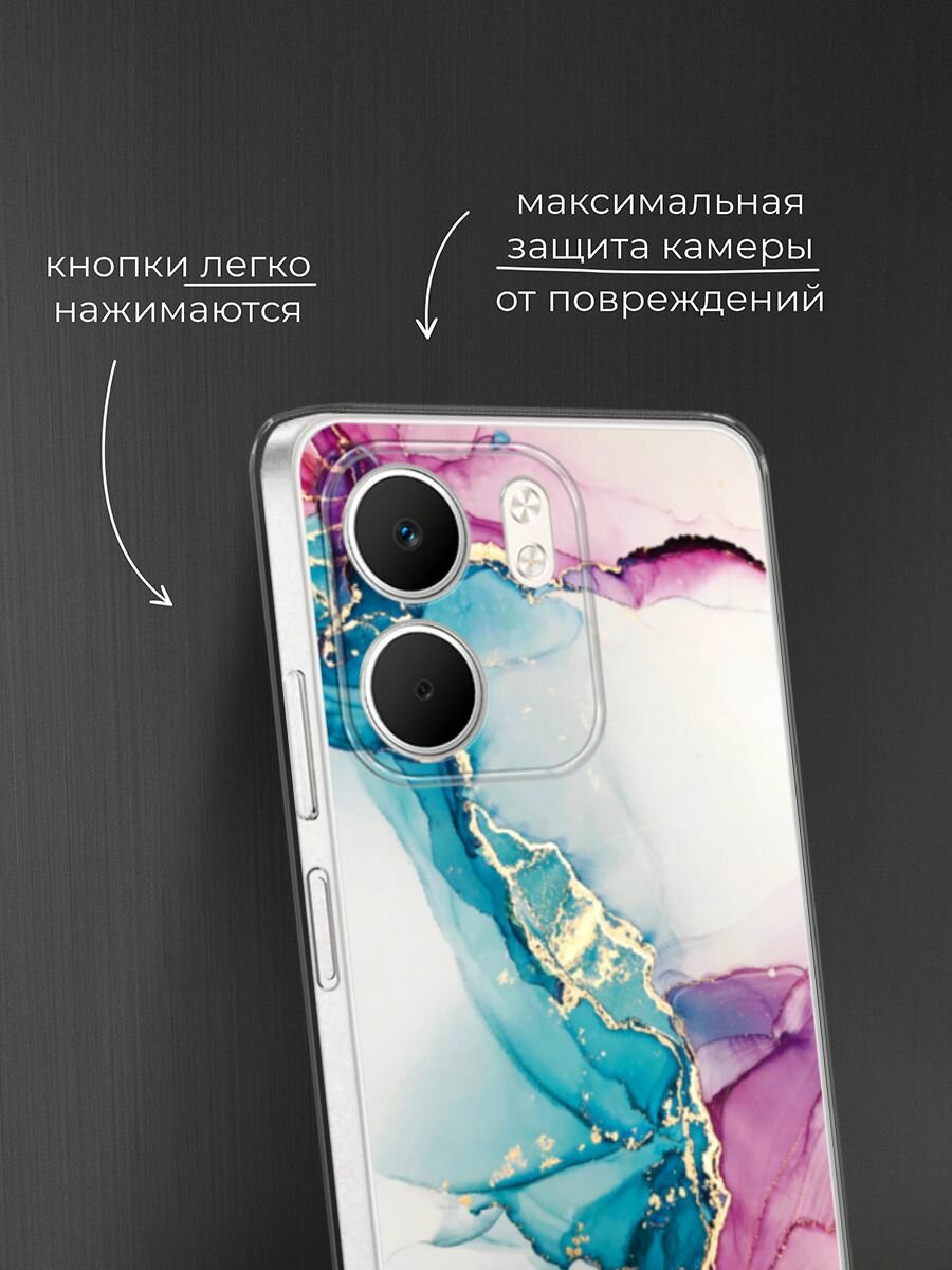 Чехол на Oppo A5x / Оппо А5x с принтом "Розовые разводы рисунок" — фото 1