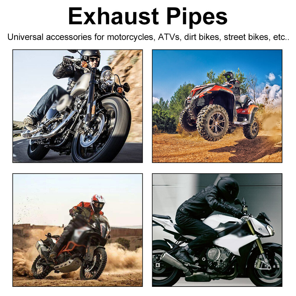 Универсальный глушитель 38-51 мм из нержавеющей стали, для мотоциклов и квадроциклов