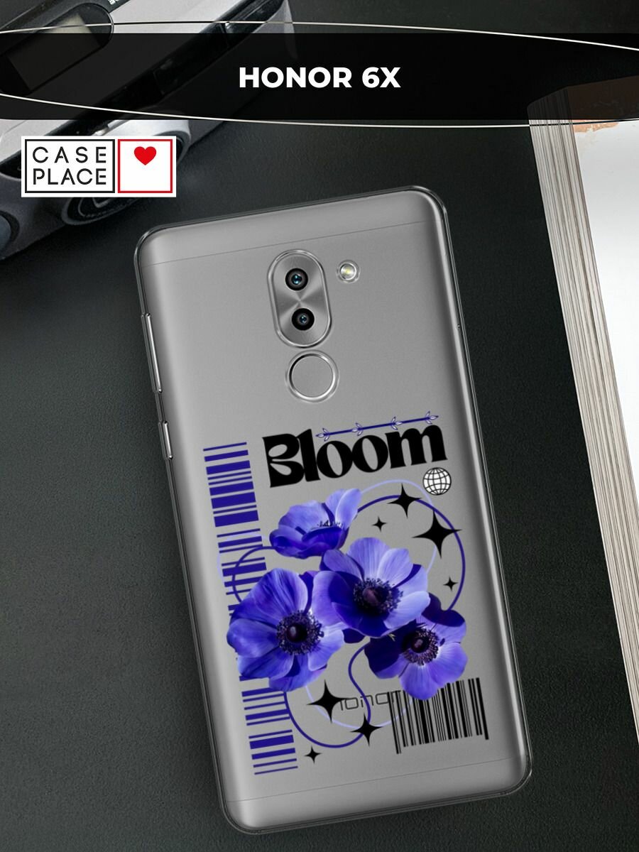 Чехол на Honor 6X / Хонор 6Х с принтом "Завораживающие анемоны", прозрачный