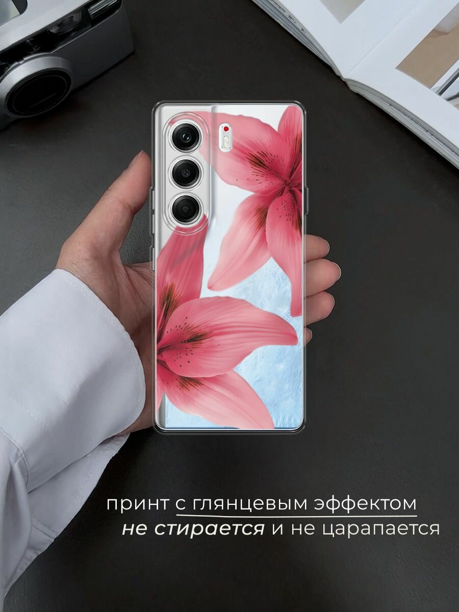 Чехол на Tecno Camon 40 Pro 5G / Текно Камон 40 Про 5G с принтом "Pink flower" — фото 1