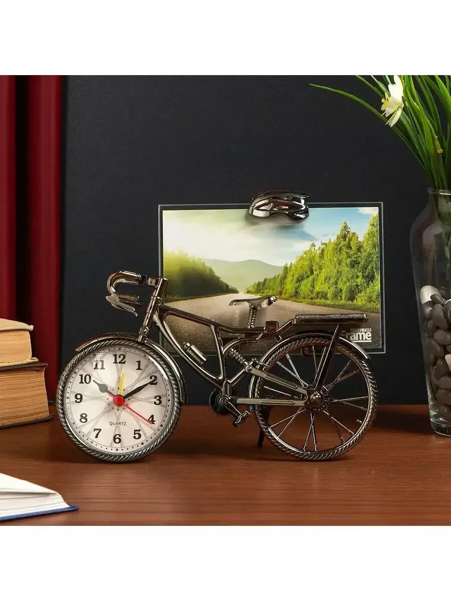 Фоторамка с часами Велосипед 10х15 см