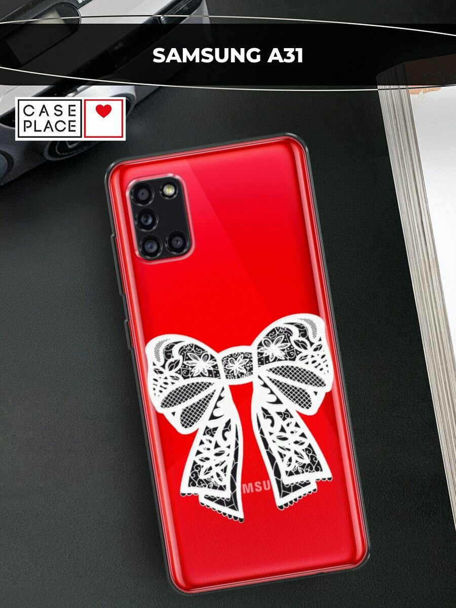 Чехол на Samsung Galaxy A31 / Самсунг Галакси А31 с принтом "Черно-белый бант 2"