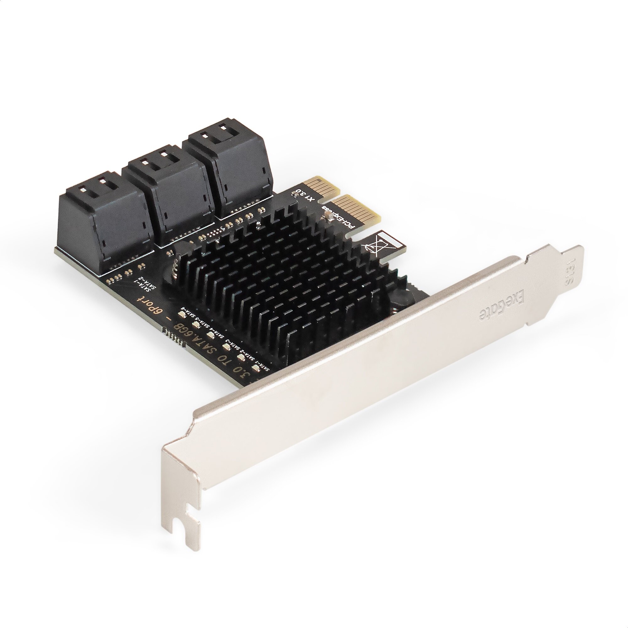 Контроллер ExeGate EXE-516v2 (PCI-E x1 v2.0, SATA3 6Gb/s, 6 int, ASMedia Chipset ASM1166) EX299662RUS