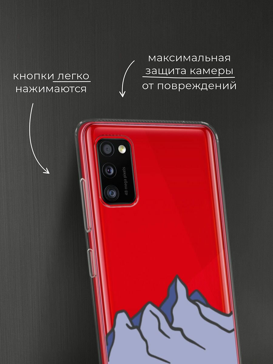 Чехол на Samsung Galaxy A41 / Самсунг Галакси А41 с принтом "Гора", прозрачный — фото 1