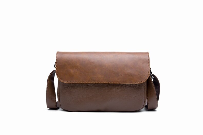 Sac messager en cuir PU pour homme, маленькая сумка-бандульер с рабатом, стиль японского минимализма, компактный, идеально подходит для путешествий, ежедневных перемещений и городских вылазок, 19 x 7 x 15,5 см