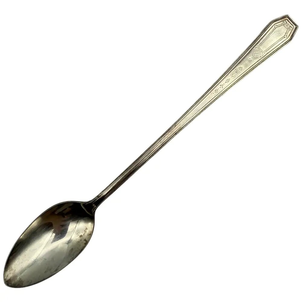 Ложка для коктейля, мазаграна "Dots", 19 см, посеребрение, EPNS, 1950-1960 гг, США