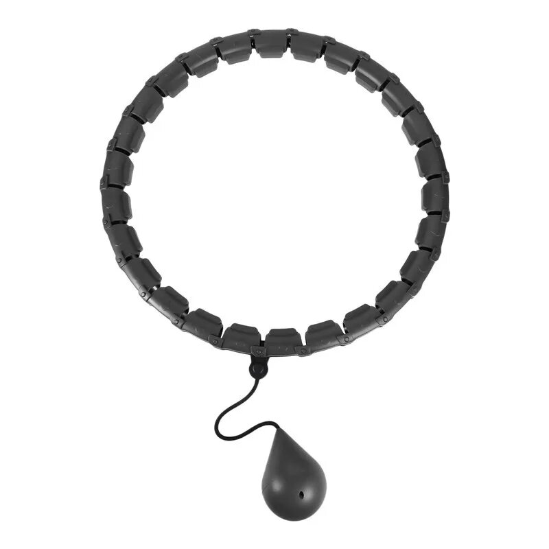 Умные Утяжеленные спортивные обручи, упражнения на тонкую талию для брюшного пресса, съемный обруч, массаж, фитнес-круги, тренировка, потеря веса, 24 секции, Черный