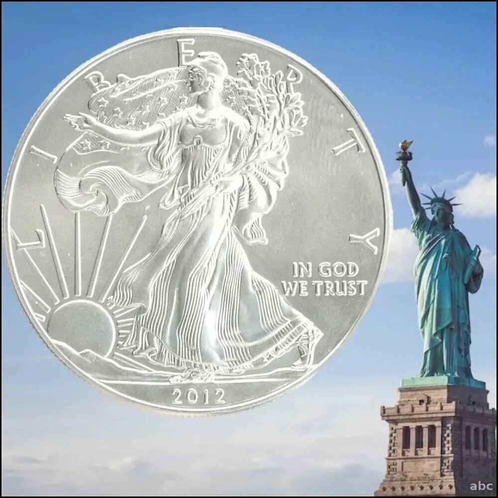 Американский серебряный орел 2012 года: эксклюзивная монета Шагающая свобода номиналом 1 доллар США