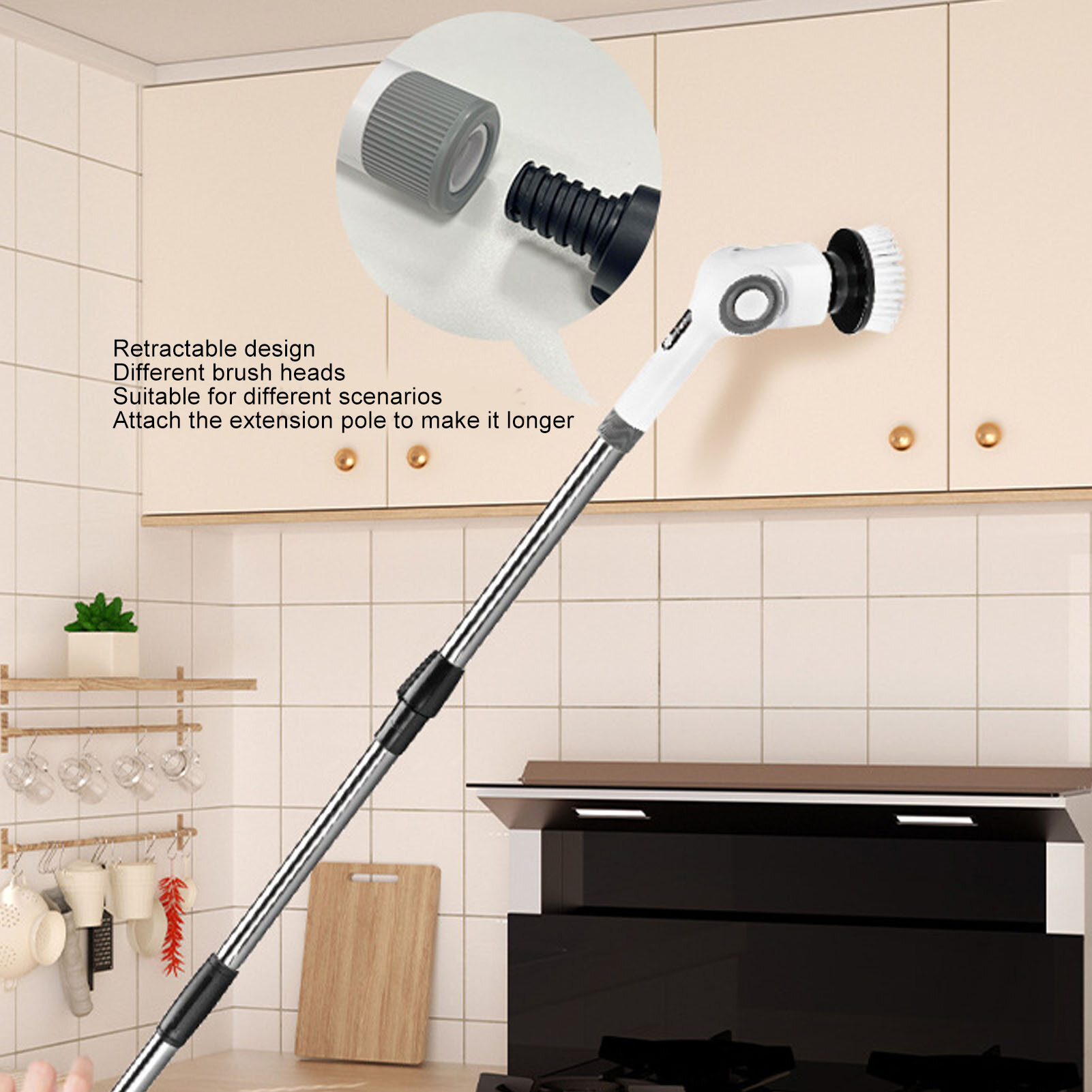 Электрическая скрубберная машина с отжимом, беспроводная, 7 головок, высокая эффективность, 3 скорости, водонепроницаемость IPX7, перезаряжаемая, 2000 мАч, электрическая щетка для чистки пола, стены