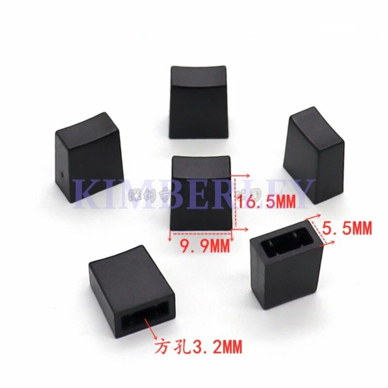 10 шт, колпачок переключателя, черный колпачок для клавиш, пластиковый колпачок для тонкой регулировки, 6 х 6, квадратное отверстие, 3,2 мм