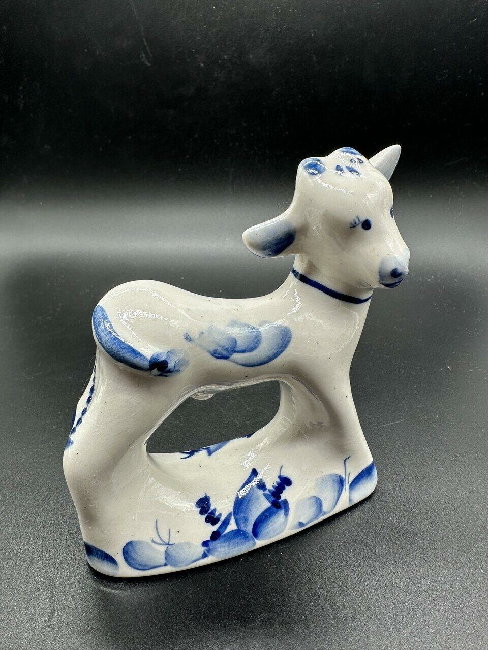 Статуэтка Овечка Гжель Фарфор винтажная