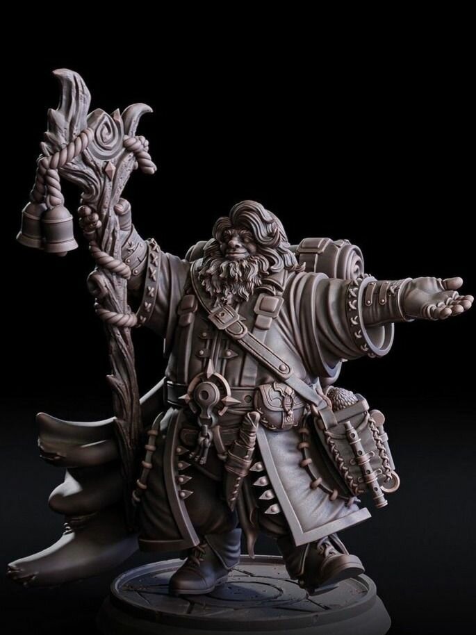 Дварф волшебник, игровая фигурка для раскрашивания, база 25мм