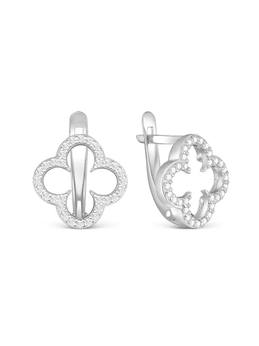 Серьги, серебро, 925 проба, фианит