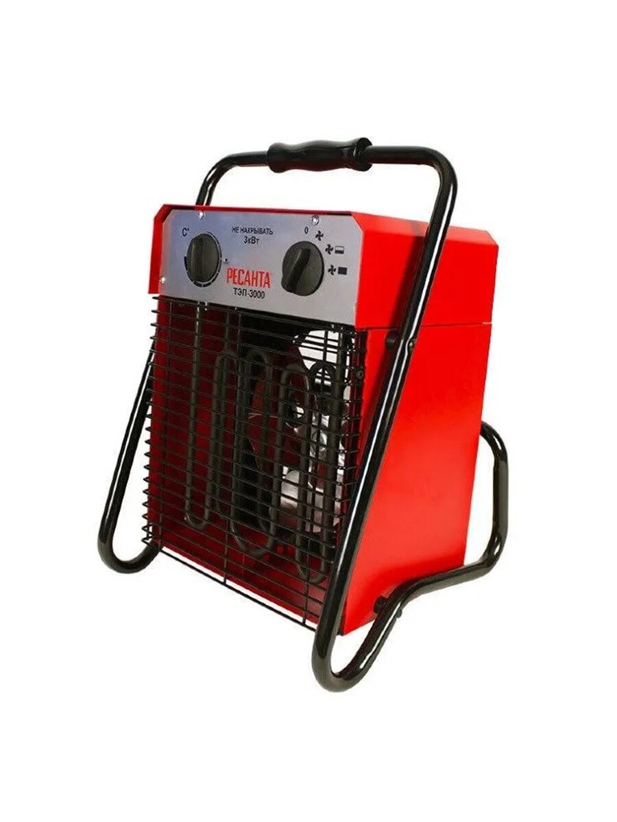 Пушка тепловая электрическая Ресанта ТЭП-3000, 3 кВт, 30м2, красный/черный