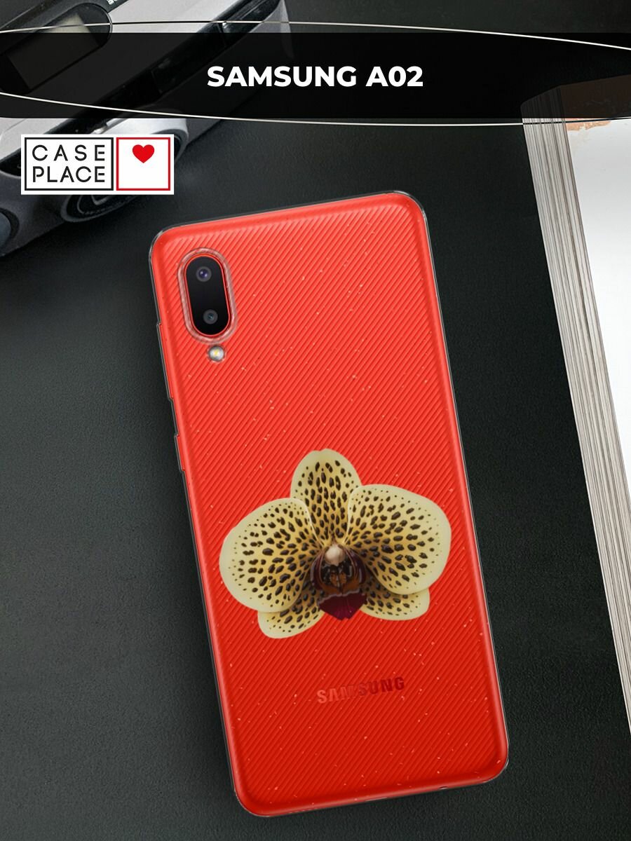 Чехол на Samsung Galaxy A02 / Самсунг Галакси А02 с принтом Желтая орхидея