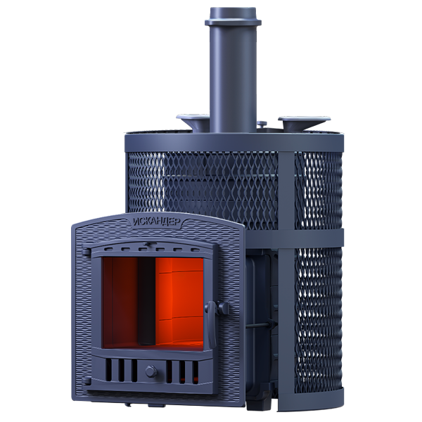 Чугунная печь для бани Искандер ЗК 18 (П2) Ураган (Технолит)