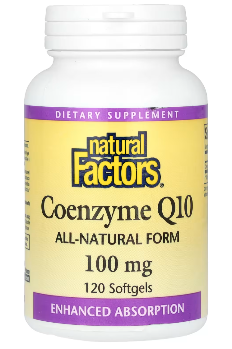 Natural Factors, Coenzyme Q10, Кофермент Q10, 100 мг - 120 мягких желатиновых капсул