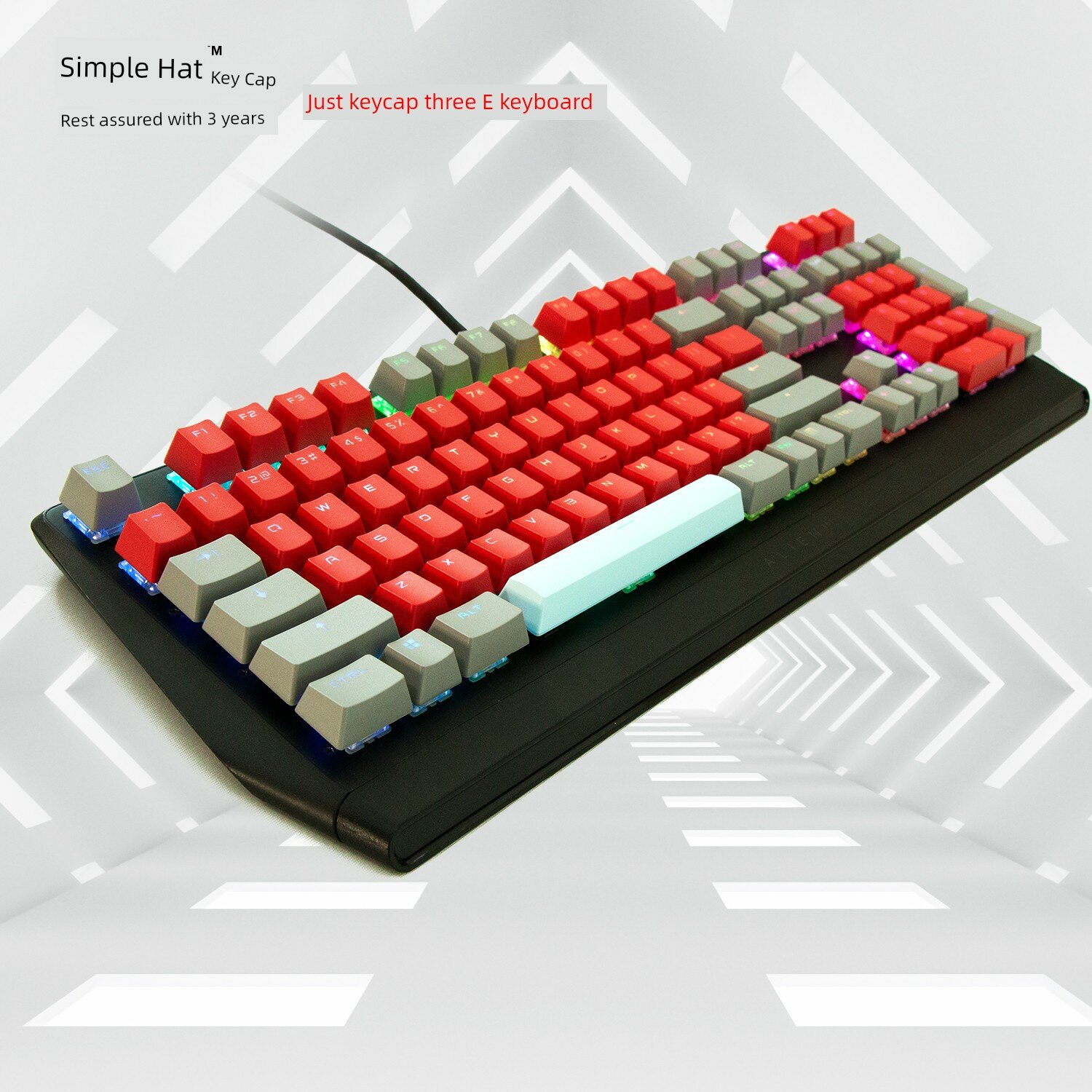 Alienware Matte PBT Прозрачные Клавиатурные Накладки - Красный Серый Синий Пробел, Тема Призыватель для Механической