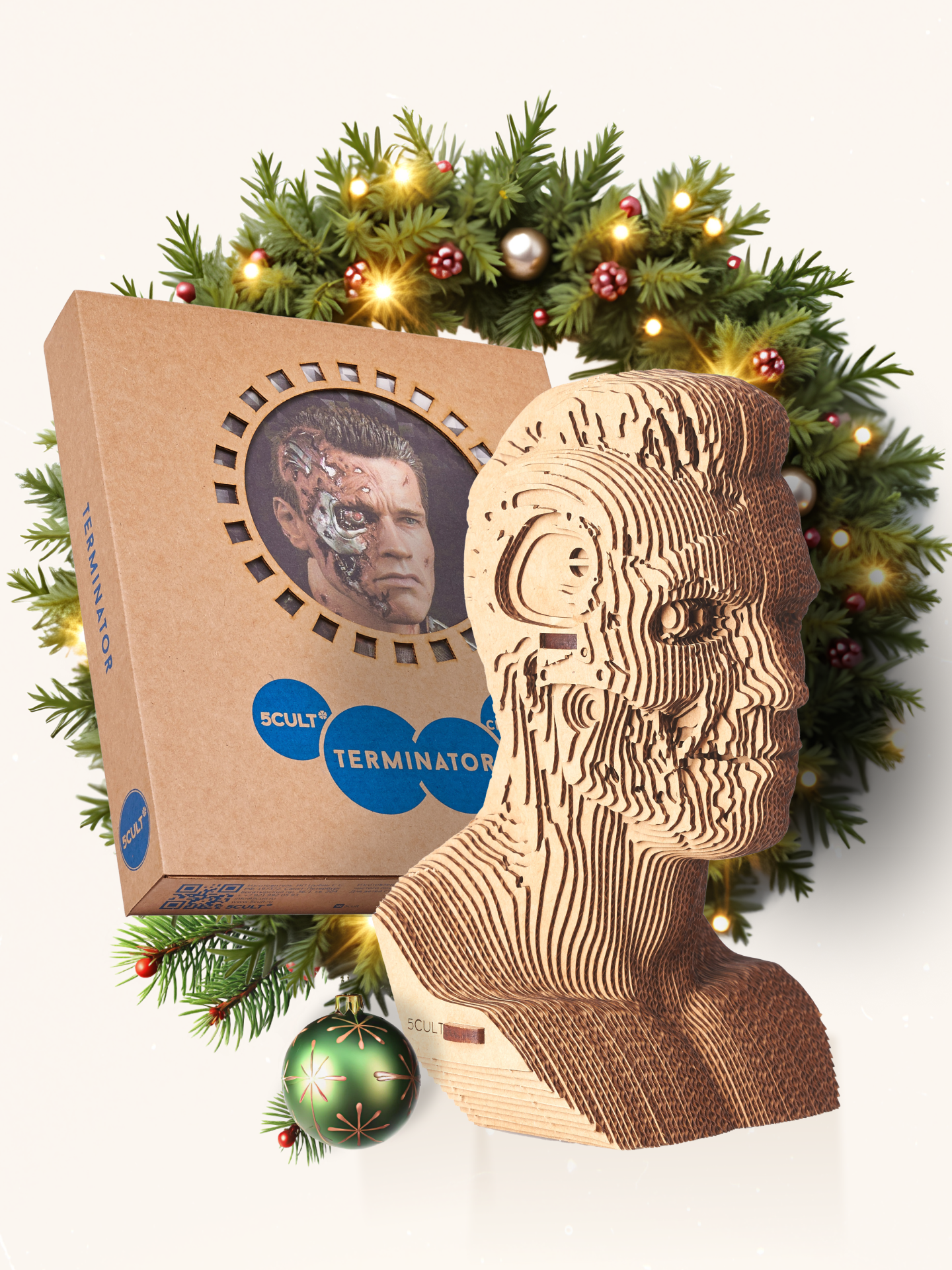 Картонный конструктор Терминатор 3d пазл из картона от 5CULT Арнольд Шварценеггер