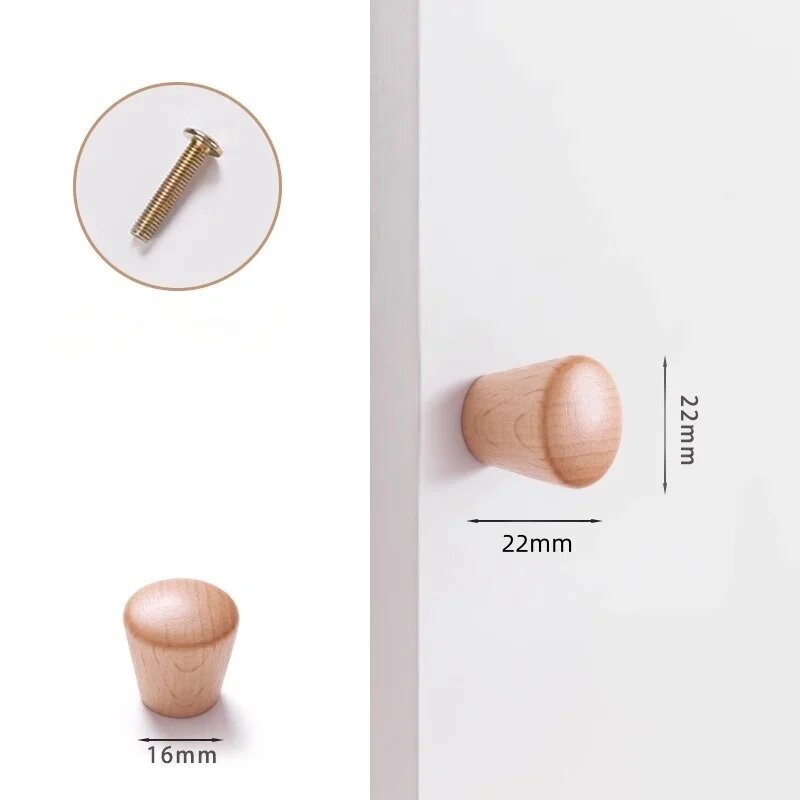 Деревянные ручки для мебели Beech-22x22mm