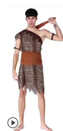 Комплект карнавальных костюмов AMBESTPARTY "Пещерный человек" Коричневый, Желтый