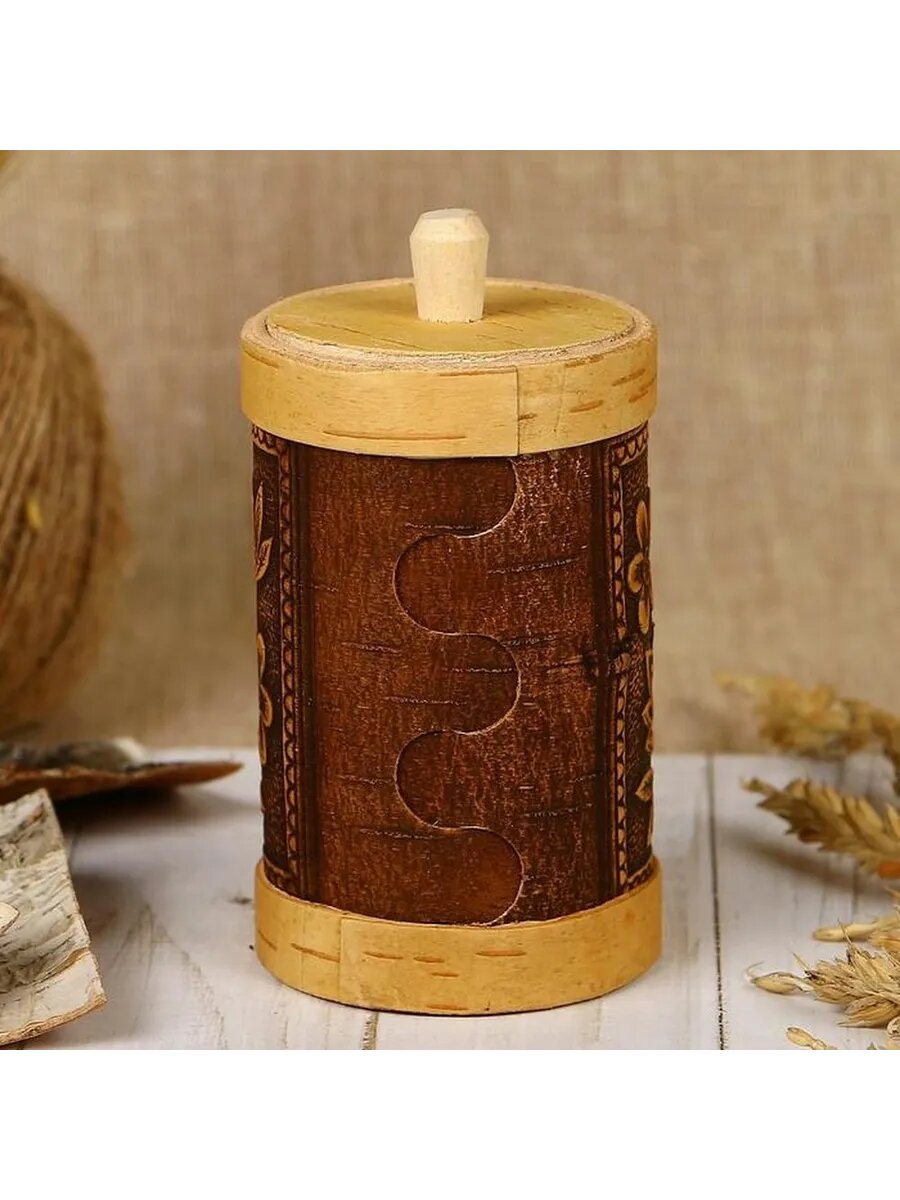 Экологичный деревянный туес для хранения