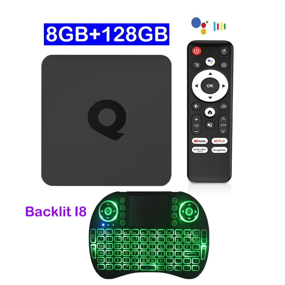 BLKJ Android 14 ТВ-приставка 8/4/2 ГБ 32/64/128 ГБ Европейская вилка (EU Plug), 8G 128G Voice I8