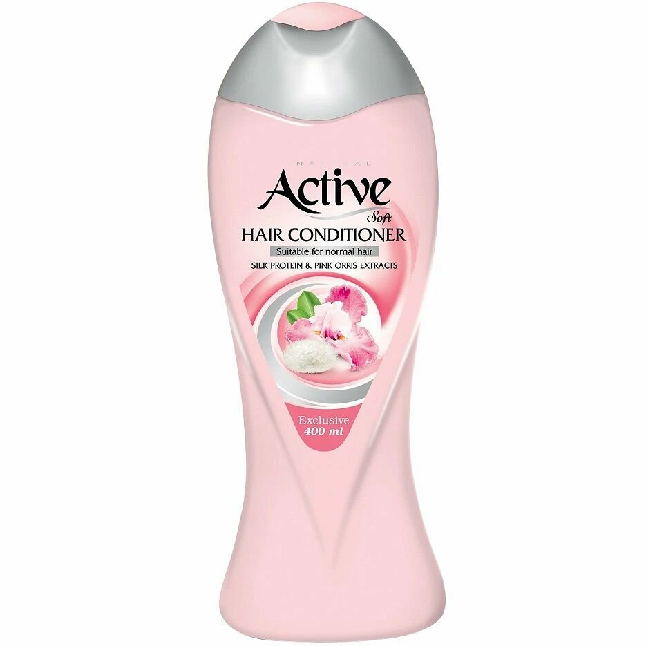 Active Кондиционер для нормальных волос, Розовый рис и Протеины шелка, 400 мл, 1 шт