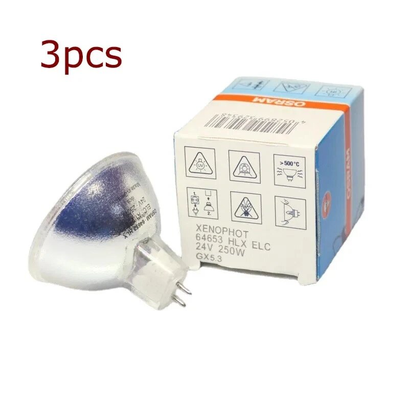 Галогенная лампа Osram ELC 24В 250Вт HLX 64653 Голубой, 3pcs HLX 64653