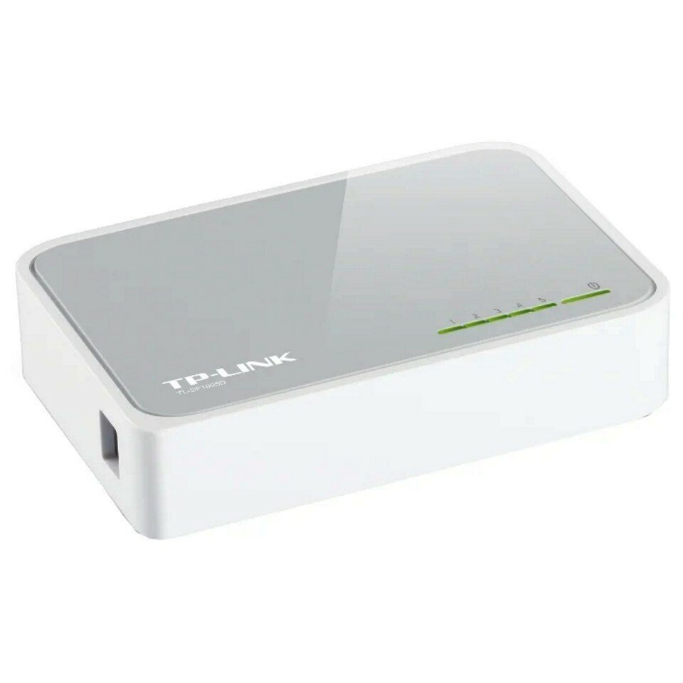 Коммутатор TP-LINK TL-SF1005D 5 портов (5x100Mbs, неуправляемый, настольный, L2, корпус-пластик) (TL-SF1005D)