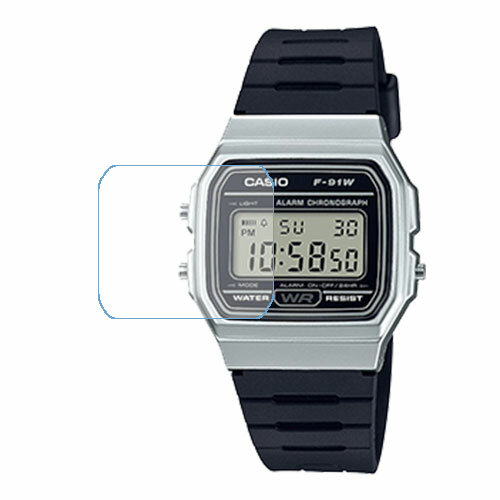 Скрин Мобайл защитный экран для часов Casio F-91WM-7AEF из нано стекло 9H