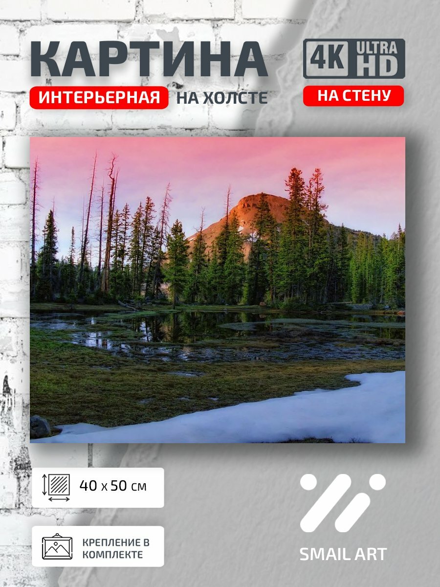Картина на холсте интерьерная 40 на 50 на стену Лето Landscape для кабинета пейзаж интерьер