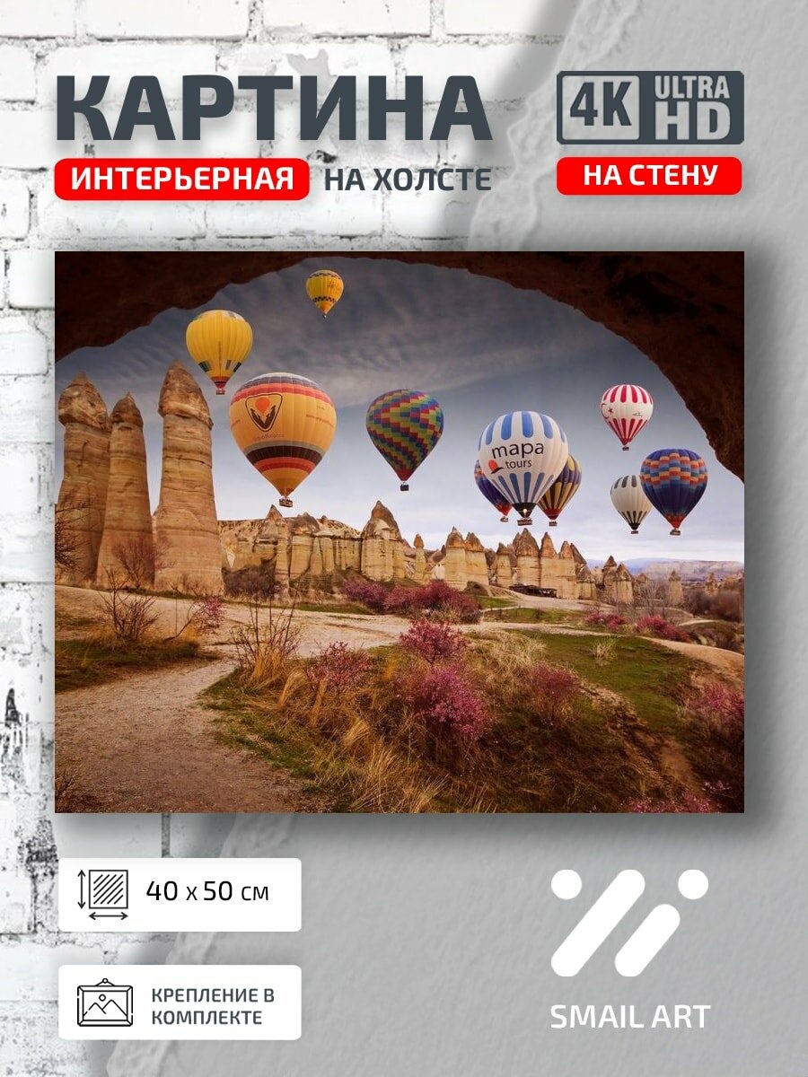 Картина на холсте интерьерная 40 на 50 на стену воздушные шары для студии атмосфера