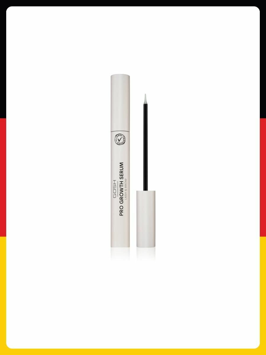 Средство для роста ресниц и бровей Gosh Pro Vegan growth serum for eyelashes and eyebrows, 8 мл