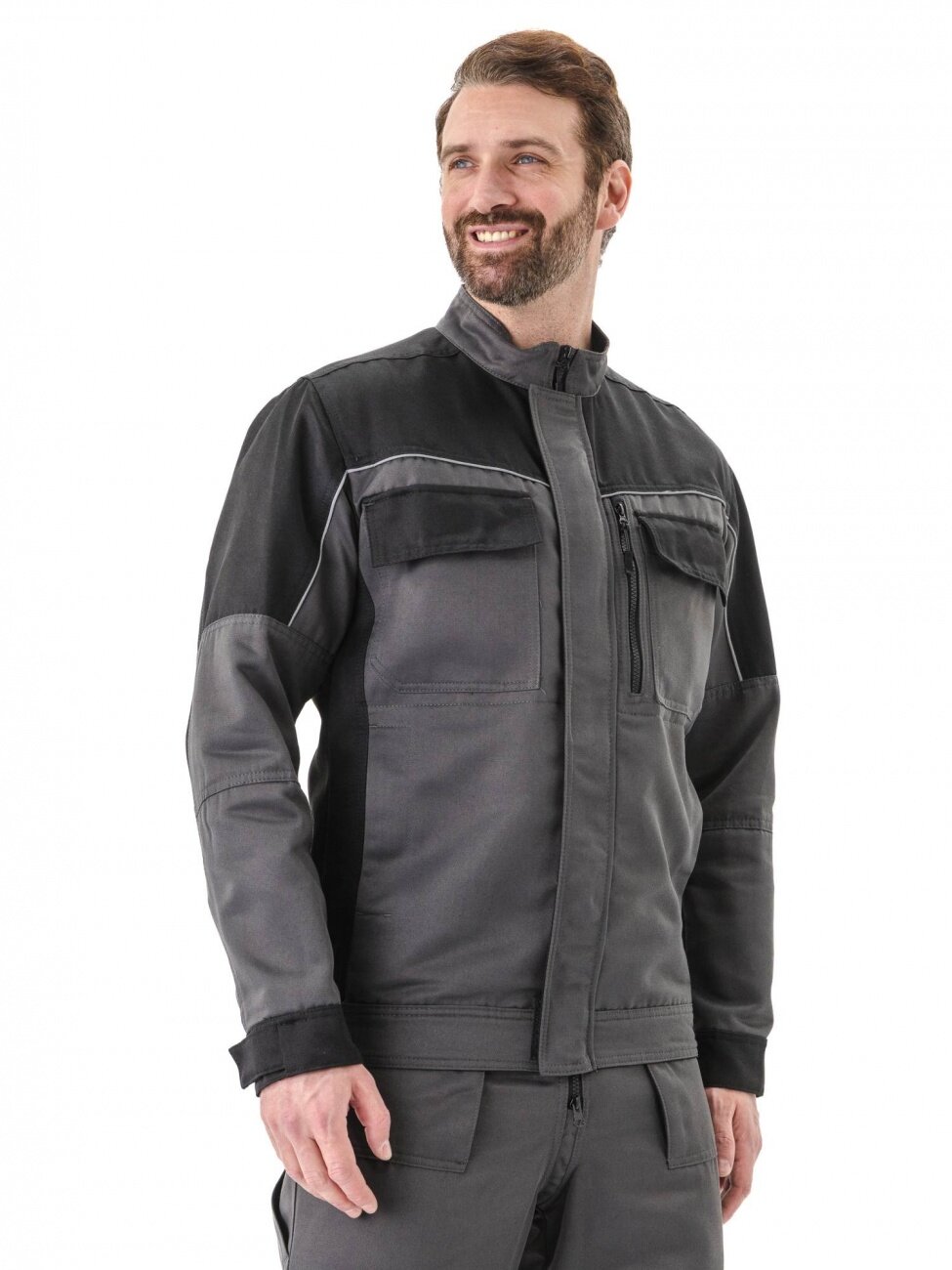 Костюм "НОВАТОР" куртка/полукомбинезон, цвет: Т. Серый/черный, 48-50, 170-176