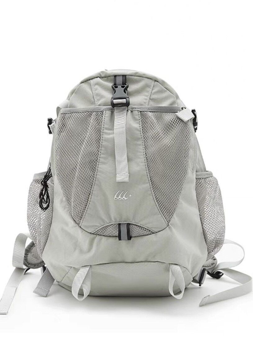 Спортивный рюкзак, нейлоновая школьная сумка, большой студенческий рюкзак, легкий, для женщин и мужчин, серый