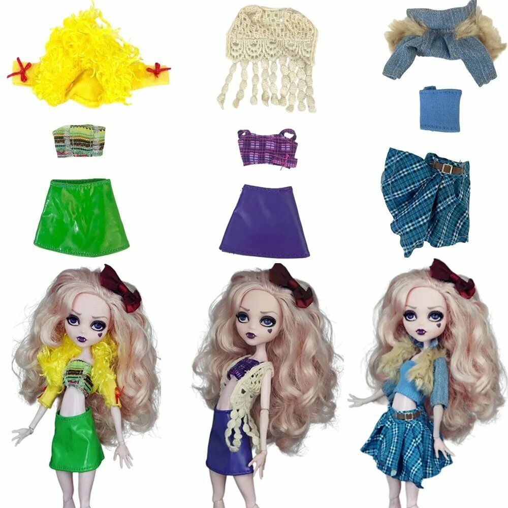 3 Комплекта кукольной одежды длиной 27 см для кукольного платья Monster High
