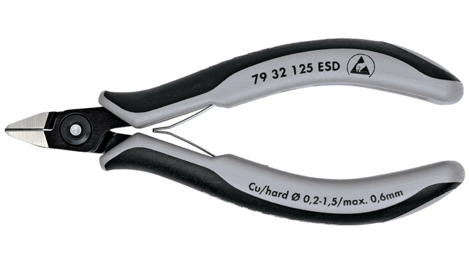 Бокорезы прецизионные Knipex ESD, острая головка, 125 мм, 2-комп антистатические ручки