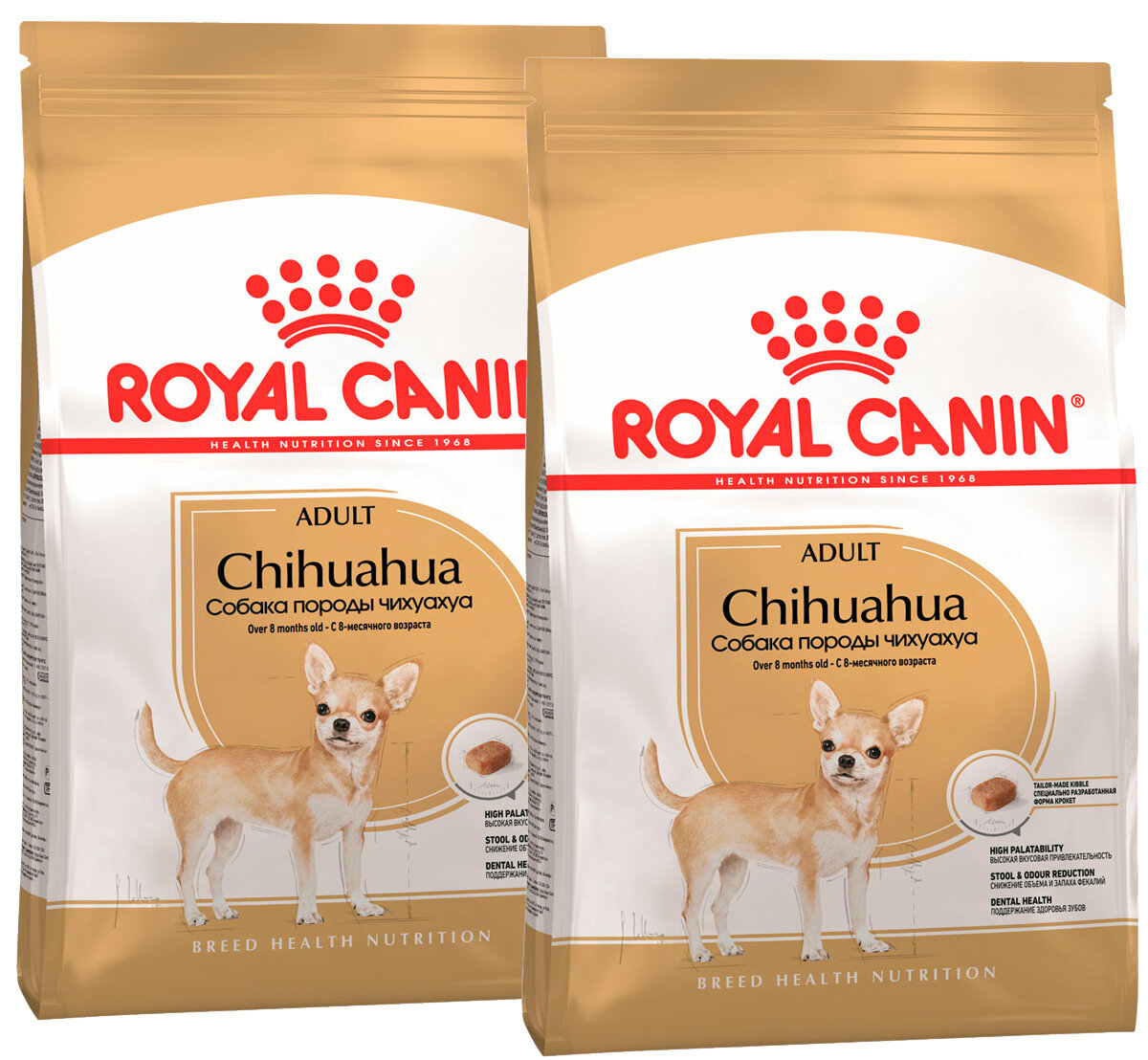 Корм сухой Royal Canin Chihuahua Adult для взрослых собак чихуахуа, 0,5 кг х 2 шт