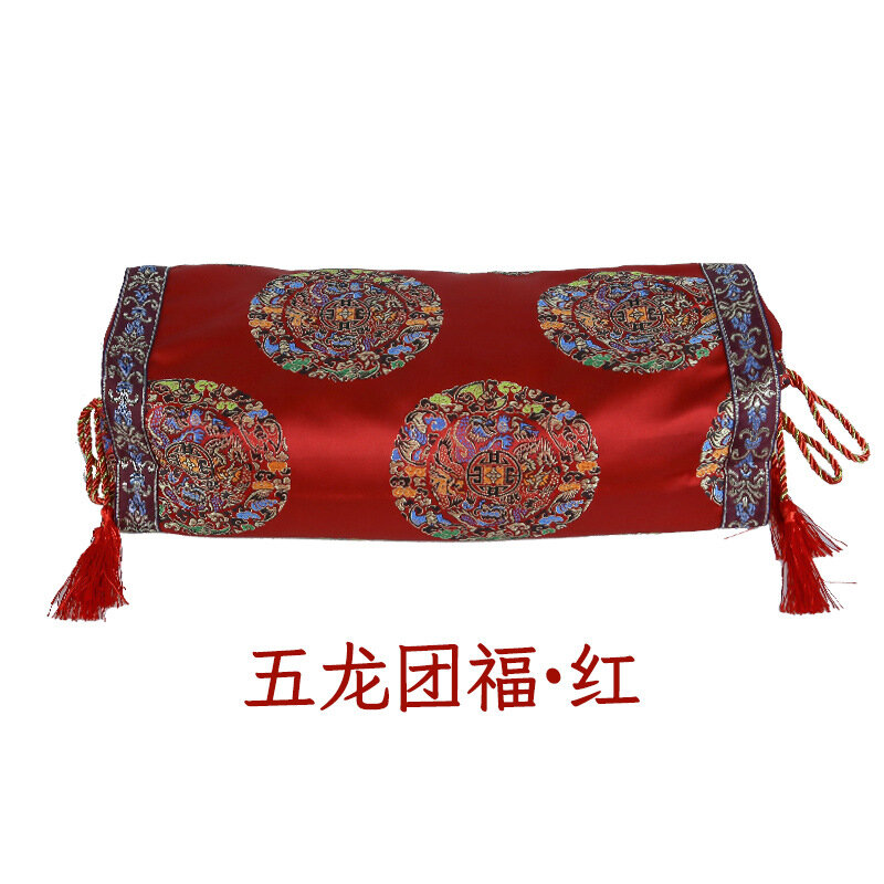 Элегантная подушка в китайском стиле из брокада с полынью, подушка для шеи, бархатная подушка с полынью, успокаивающее средство для сна, поддержка шеи для одного человека