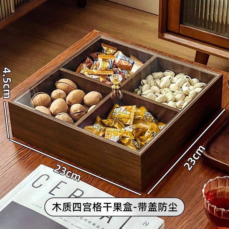 Деревянная коробка для орехов, поднос для закусок, деревянная тарелка для орехов и фруктов, поднос для гостиной, кофейный столик, домашний поднос, коробка для сахара, бесплатная доставка