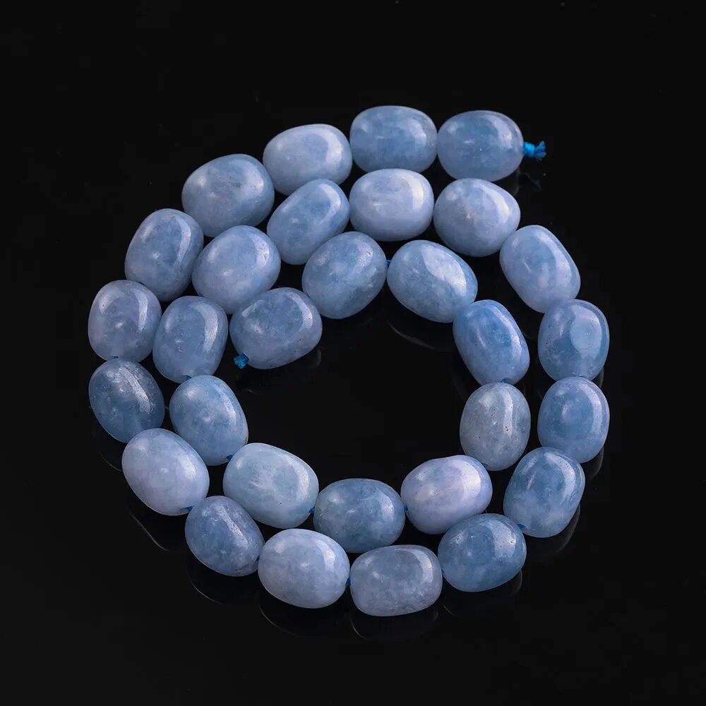 Аквамарин 8-12 мм , бусины для рукоделия из натуральных камней круглые, около 30 шт, для создания украшений