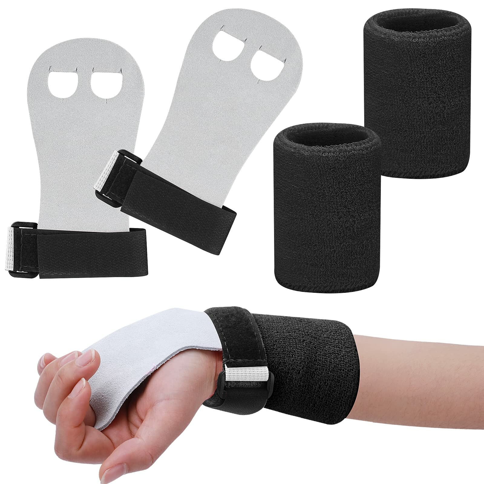 Защитные наручи для гимнастики детей и подростков (2 штуки) для тренировок гимнастики, защита ладоней, поддержка запястья, спортивные аксессуары, черные ремни с наручными защитами размер S