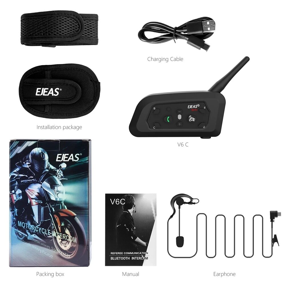 Беспроводная гарнитура EJEAS V6C Bluetooth мотогарнитура