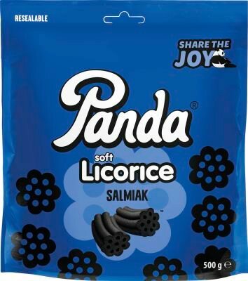 Лакричные конфеты Panda Soft Licorice Salmiak , 500 гр. (Финляндия)